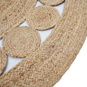 4x4, 5x5, 6x6, 7x7 Jute Natural Round Rug, Designer Round Rug Braided ...