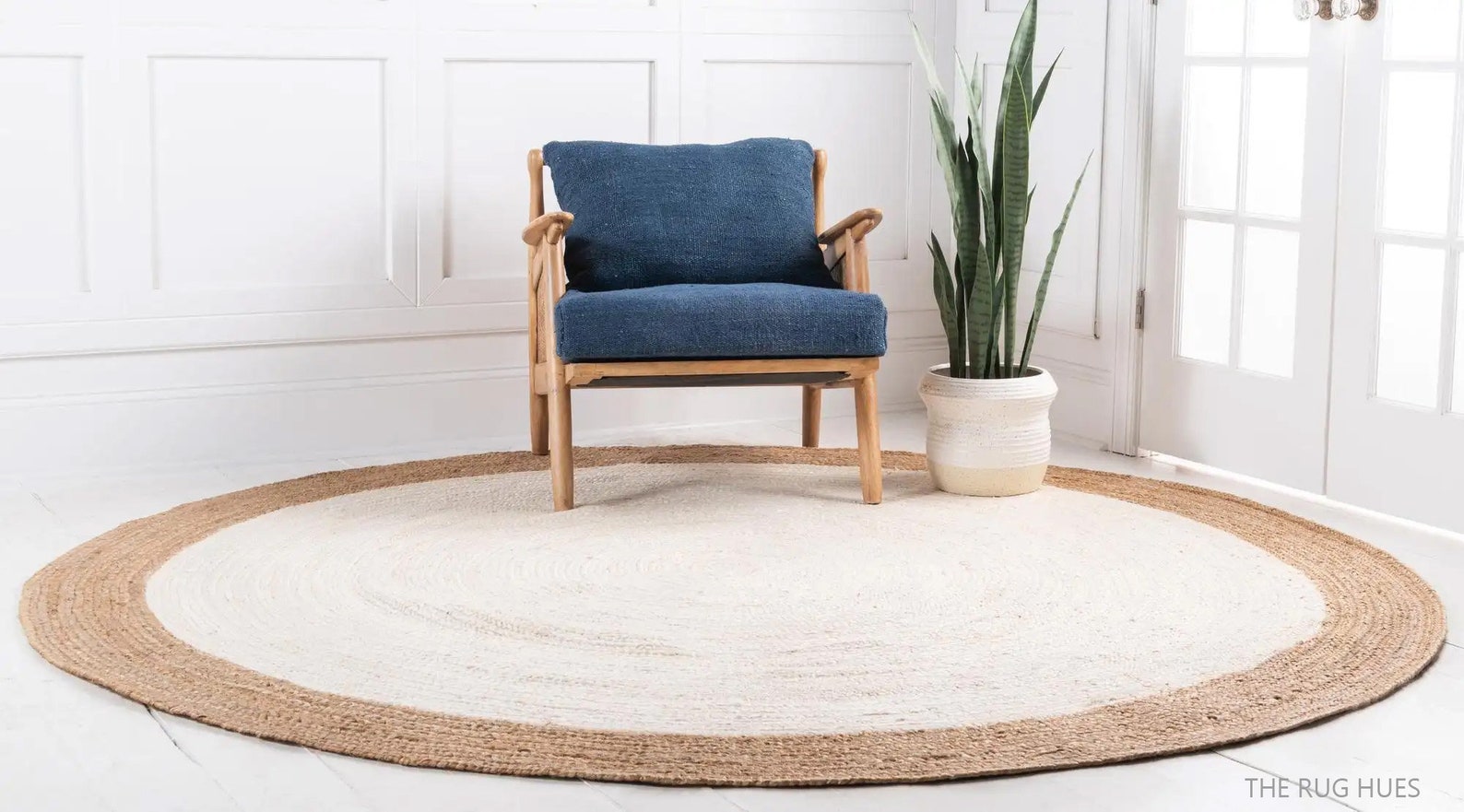 4x4 5x5 6x6 7x7 Jute Natural Border Round Rug Braided Jute - Etsy