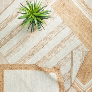 Bohemian Natural Jute Rug, Harlequin Trellis Area Rug, Boho Jute Rug ...