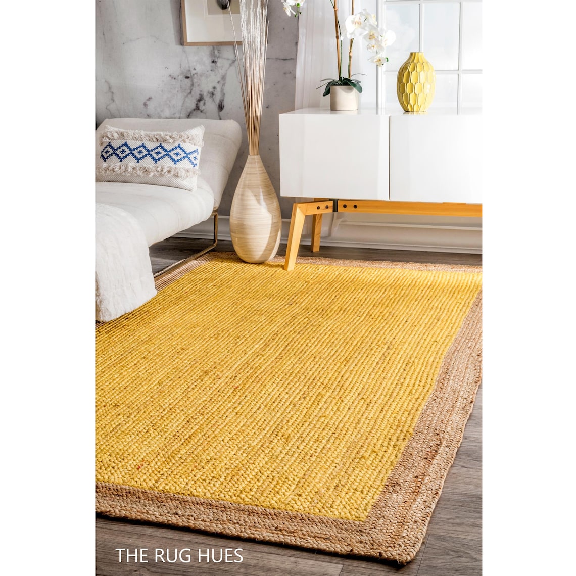 Yellow Natural Jute Rug Indian Braided Jute Rug Large Area Rug - Etsy