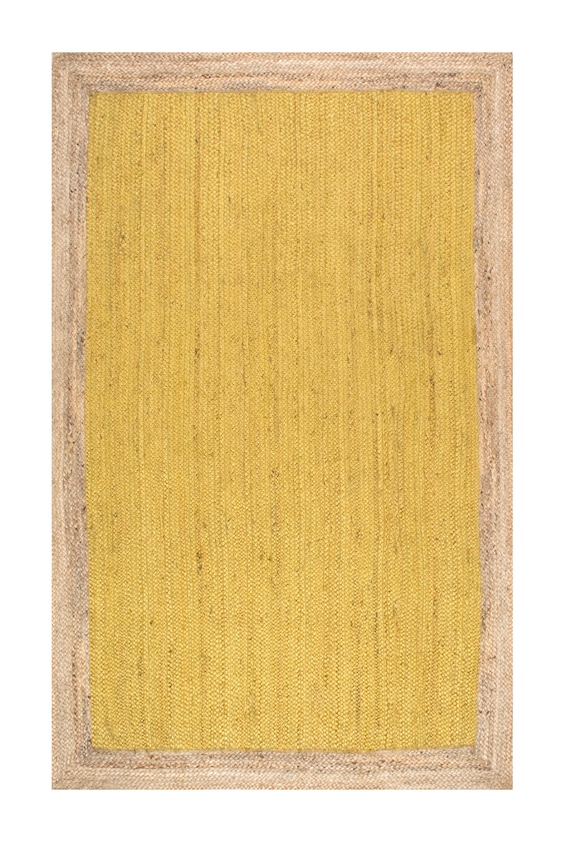 Yellow Natural Jute Rug Indian Braided Jute Rug Large Area Rug | Etsy