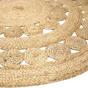 4x4, 5x5, 6x6, 7x7 Jute Natural Round Rug, Designer Round Rug Braided ...