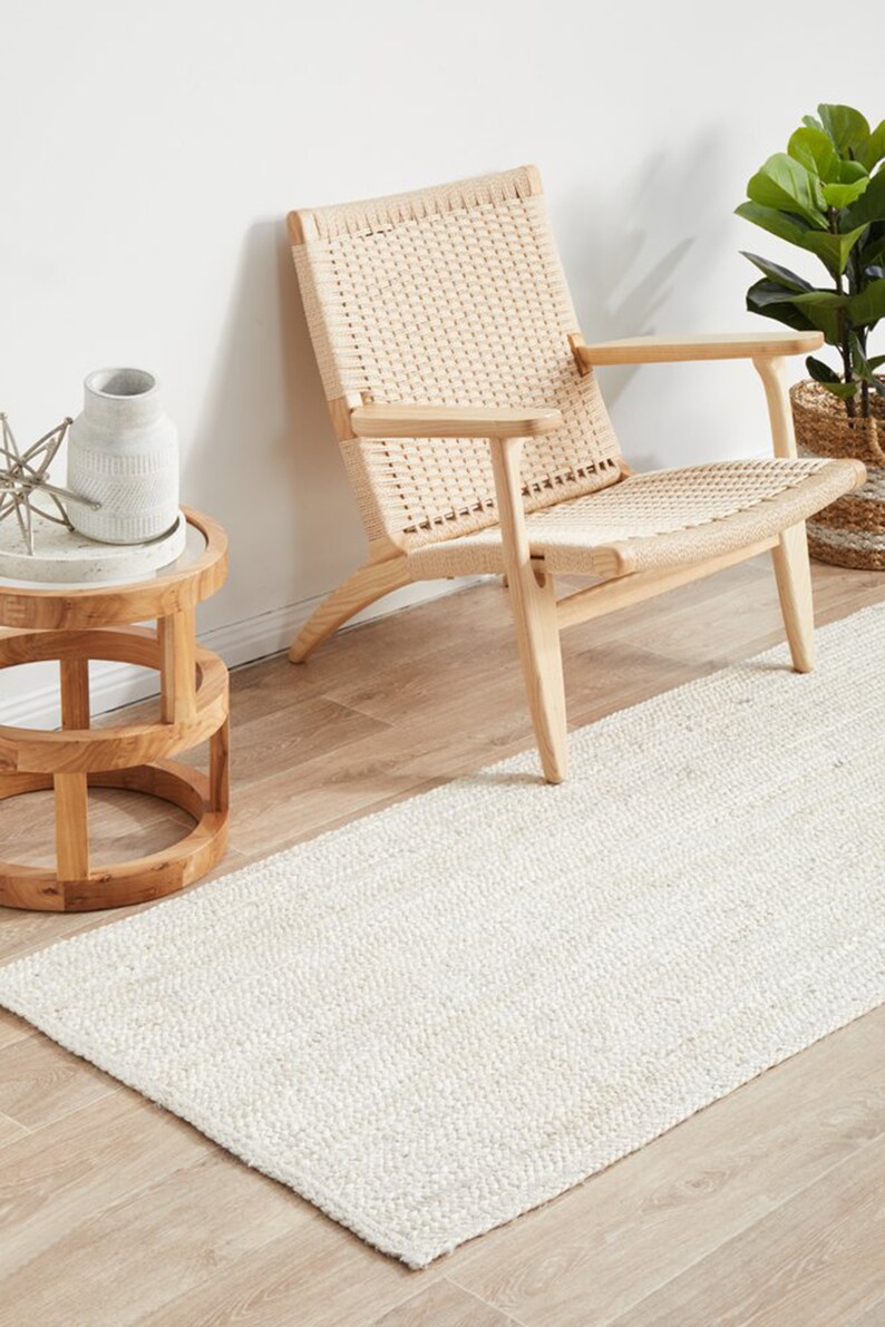 Off White Natural Handmade Jute Area Rug Solid Custom Rug - Etsy UK