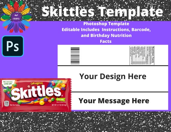 Skittles Template PHOTOSHOP | Etsy