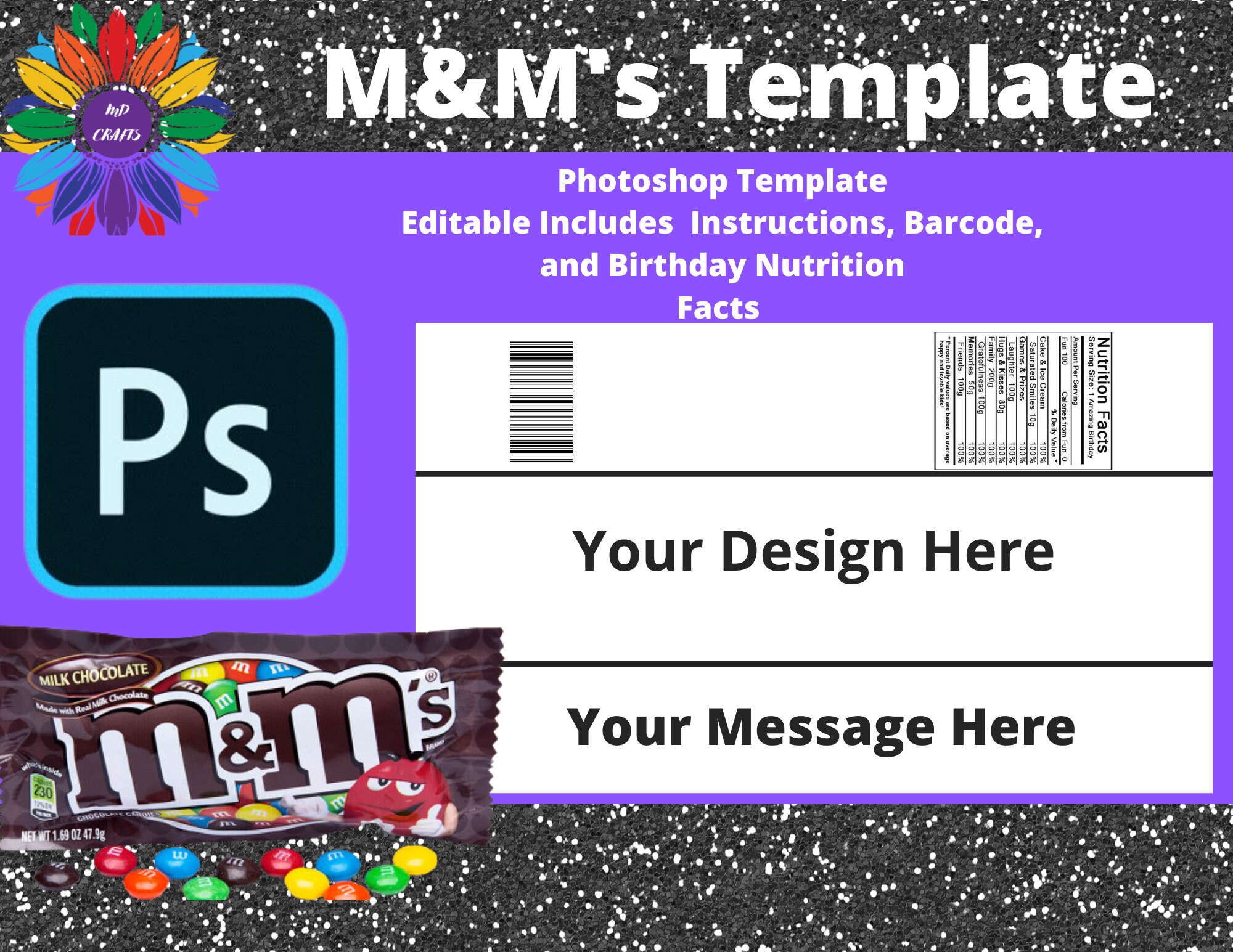 M&ms Template PHOTOSHOP - Etsy