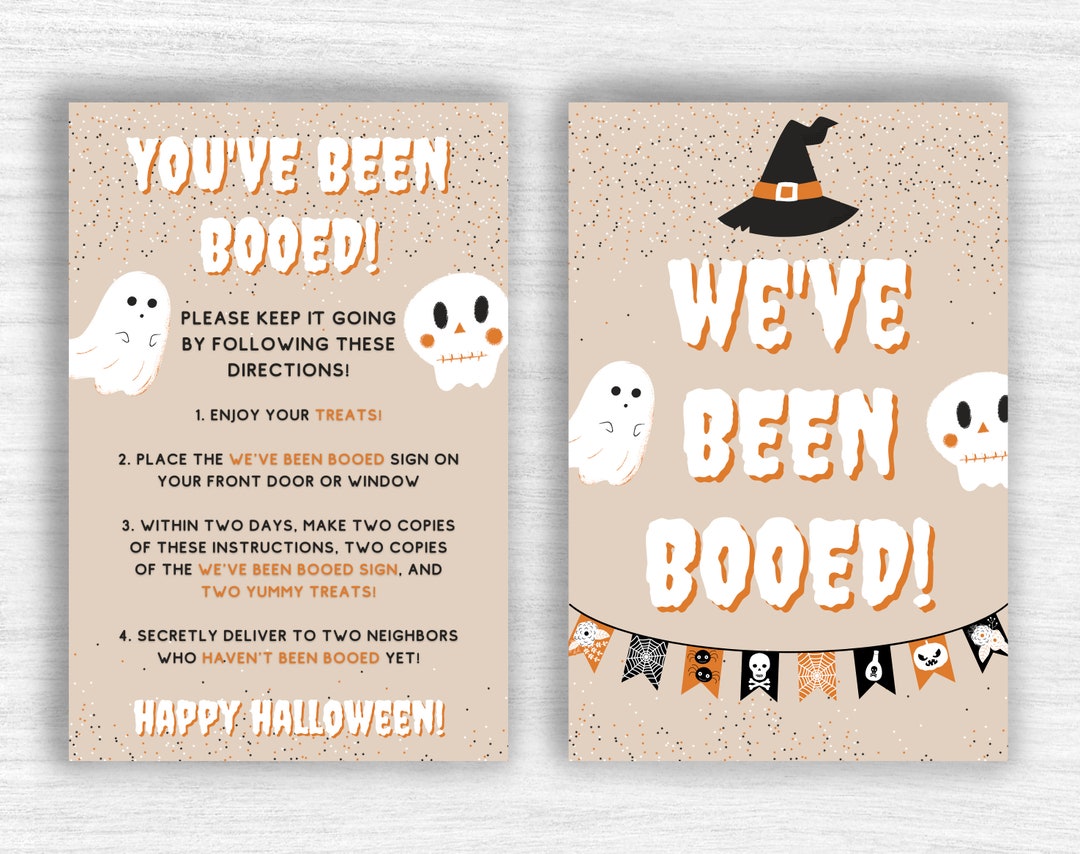 You've Been Booed Card, We've Been Booed Card, Printable Halloween ...