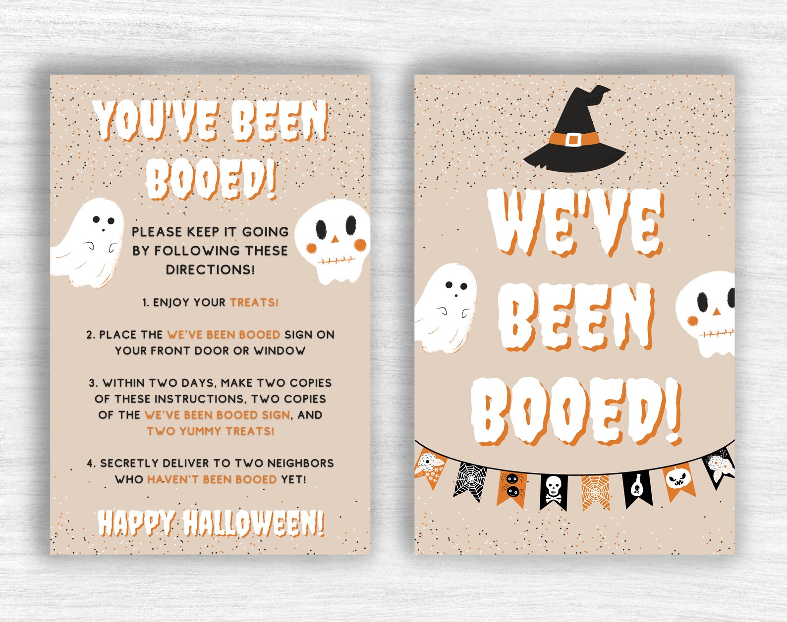You've Been Booed Card, We've Been Booed Card, Printable Halloween ...