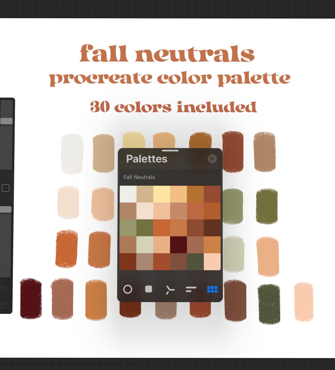 Fall Neutrals Color Palette, Procreate Color Palette, Procreate Tools ...