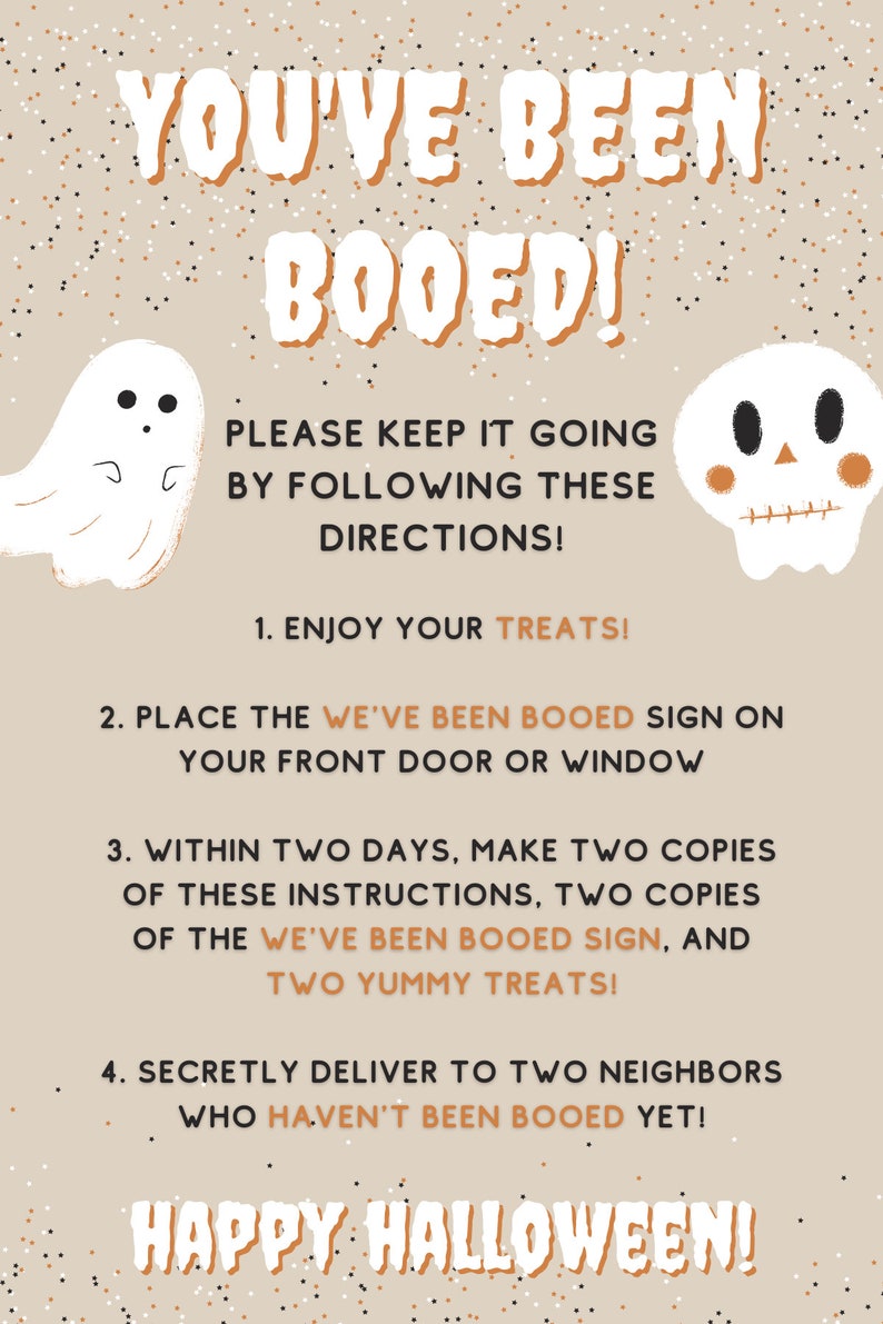 You've Been Booed Card, We've Been Booed Card, Printable Halloween ...