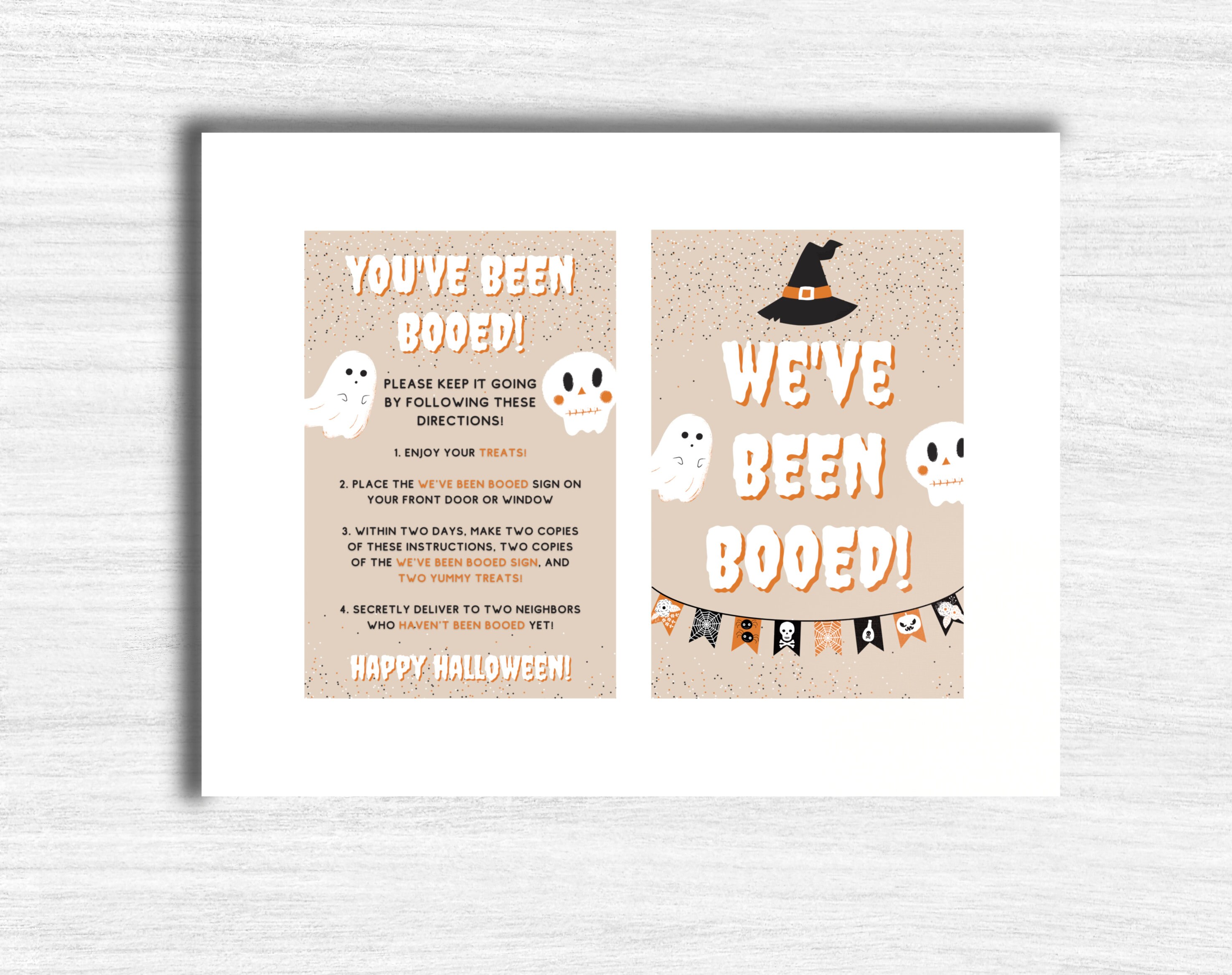 You've Been Booed Card, We've Been Booed Card, Printable Halloween ...