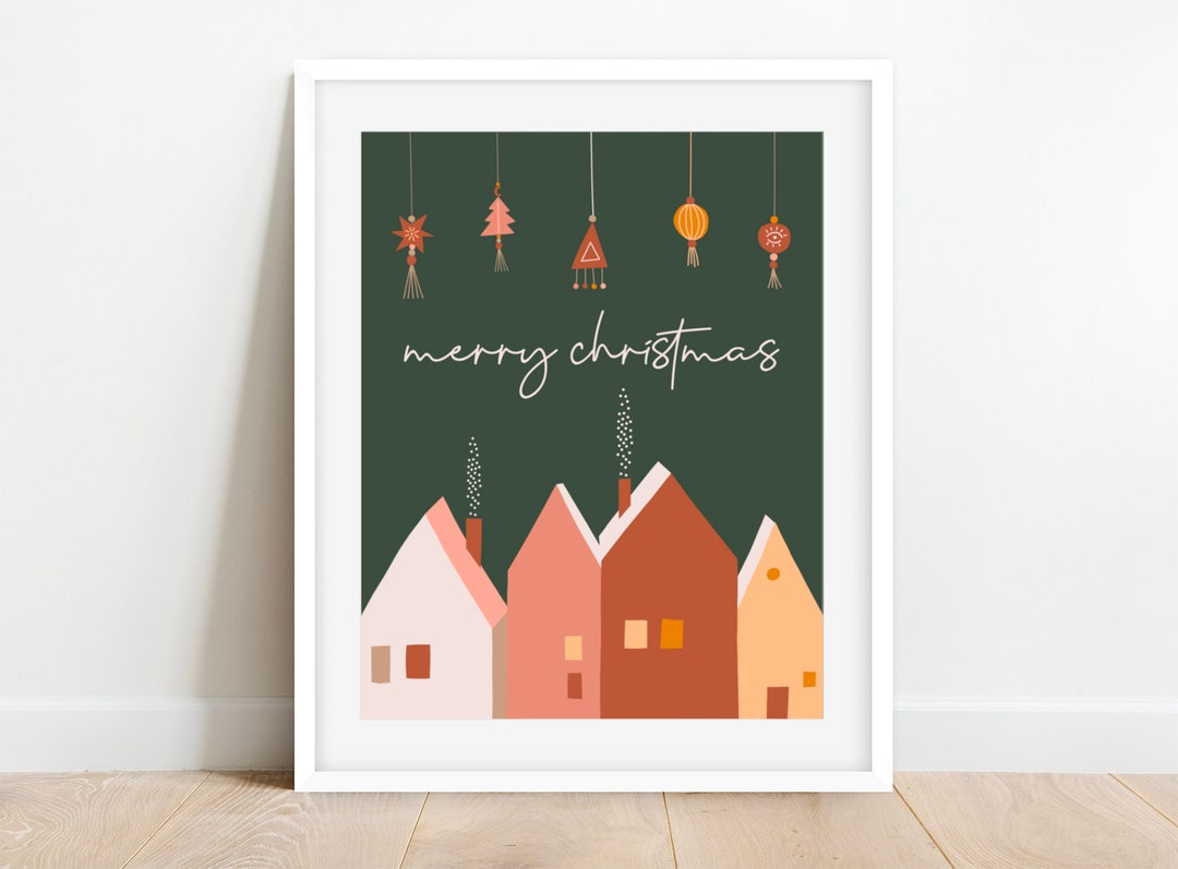 Boho Christmas Home Wall Art, Christmas Instant Download, Christmas ...