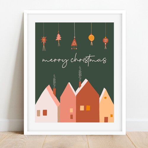 Boho Christmas Home Wall Art Christmas Instant Download - Etsy