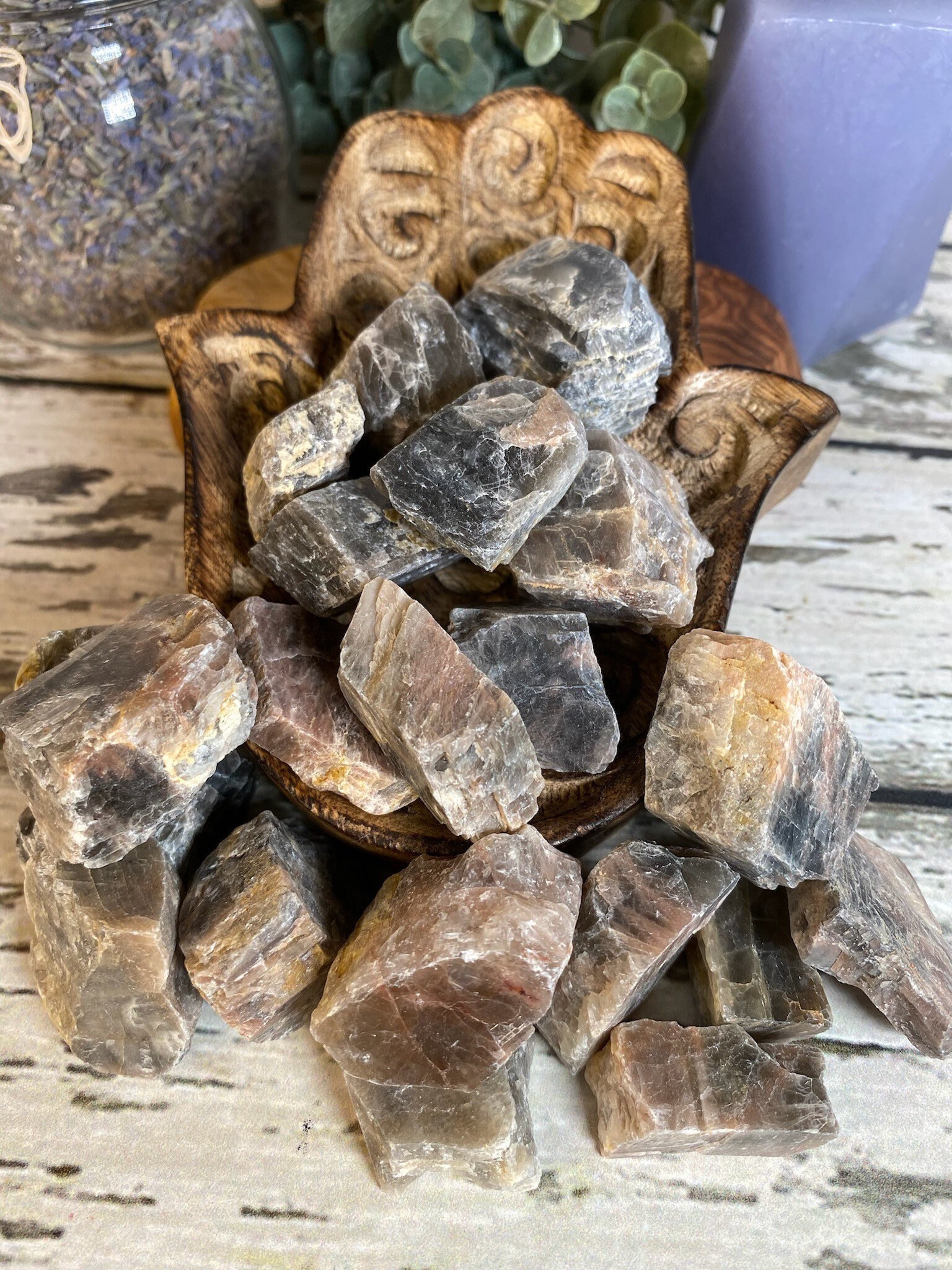 Raw black moonstone store