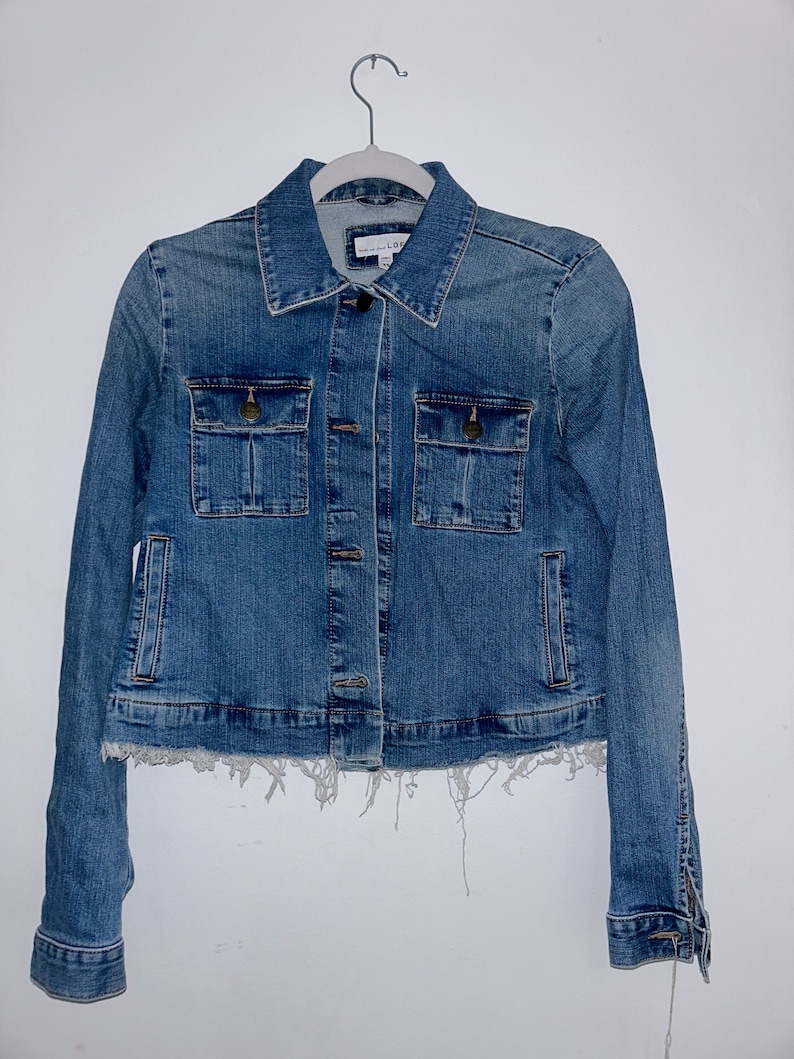 Desert Hand Painted Denim Jacket Upcycled Jean Jacket Thrifted Clothing ...