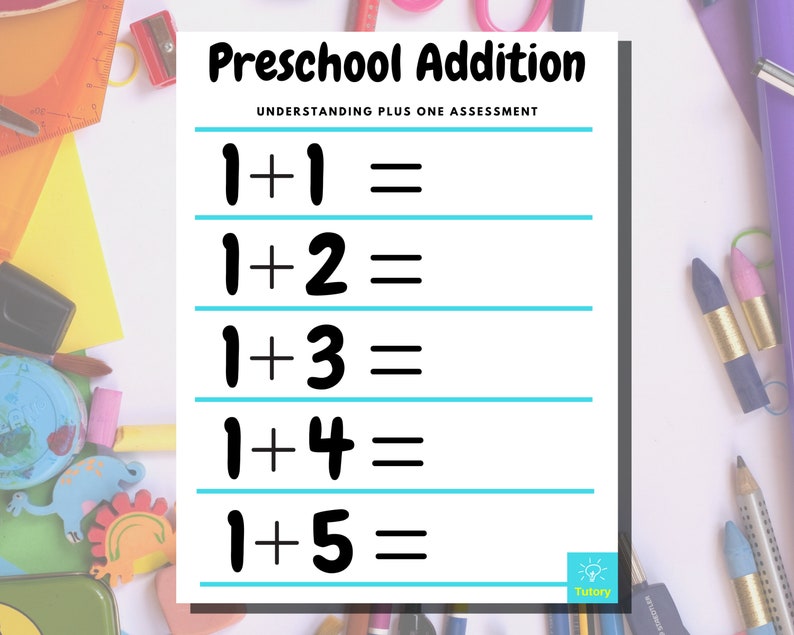 Preschool Addition Worksheet Downloadable Printable, Homeschool ...
