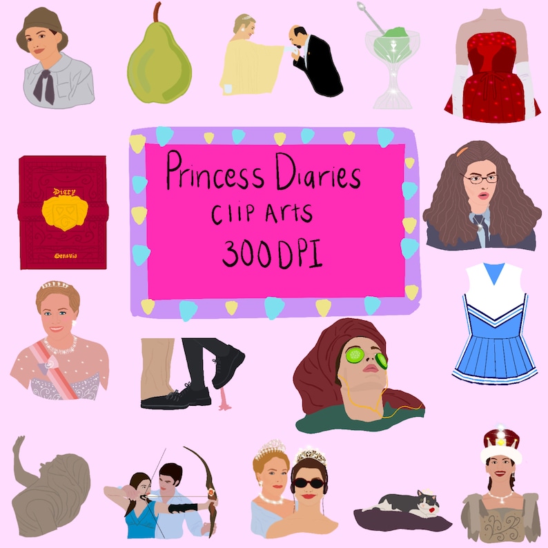 Princess Diaries Digital Clipart Sticker - Etsy