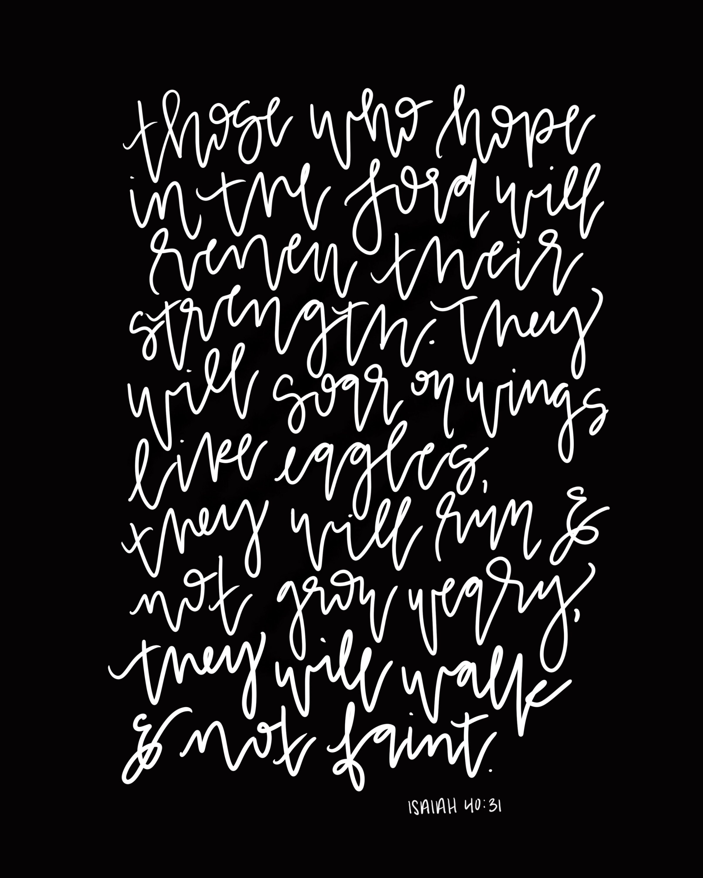 Hand Lettered Print Isaiah 40:31 - Etsy