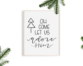 Oh Come Let Us Adore Him Printable Instant Download Digital Download ...