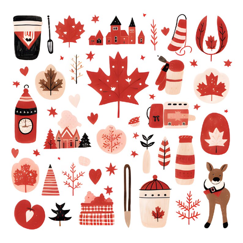CANADA DAY Clipart, Canada Clipart, Maple Syrup, Tree, Maple Leaf, July ...