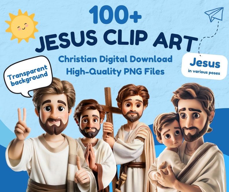 100+ Jesus Clip Art Images | Christian Digital Download | High-quality ...