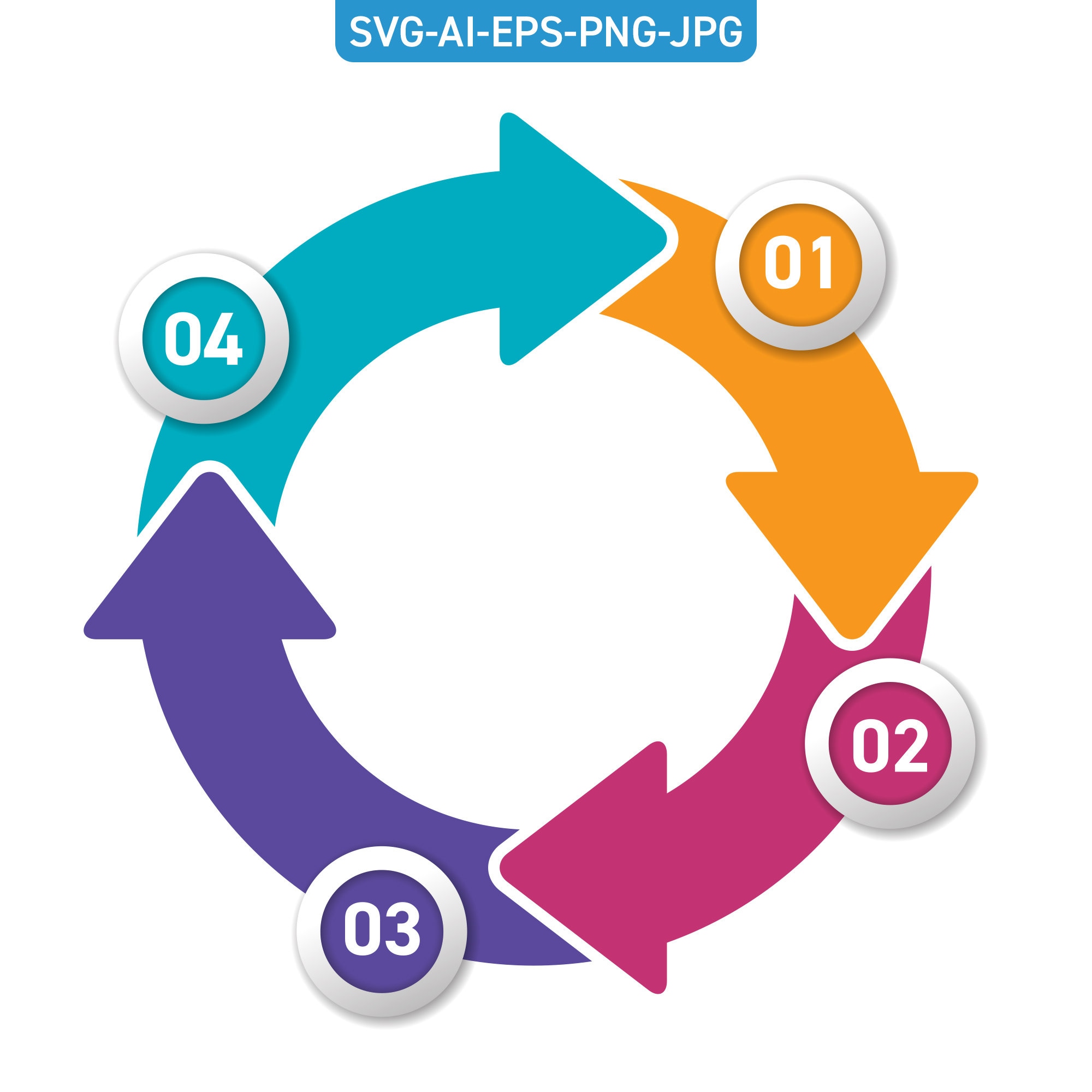 Infografía 4 Pasos proceso con flechas diagrama de flujo de | Etsy