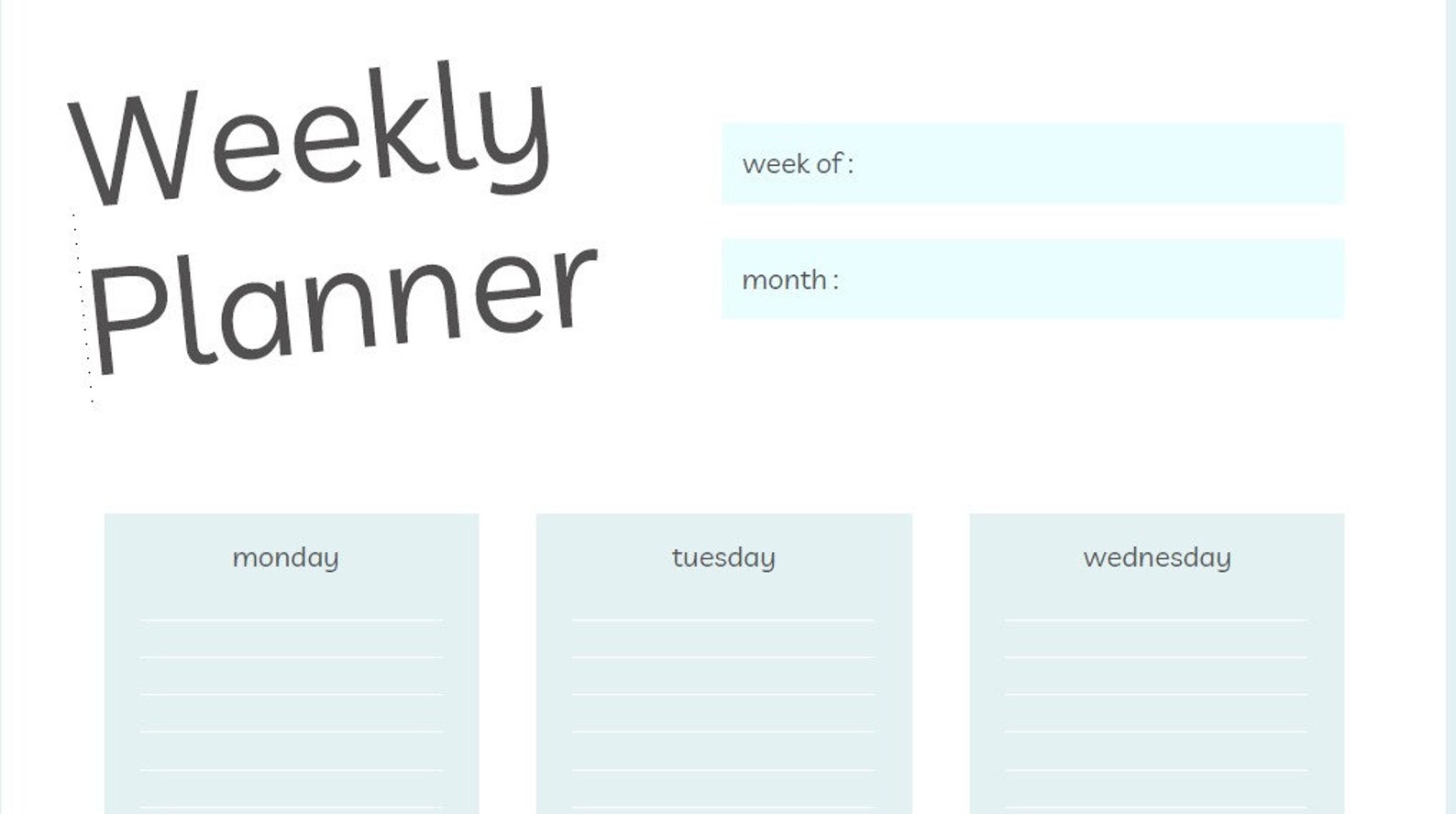 Downloadable Weekly Planner | Diary | Journal Printable - Etsy