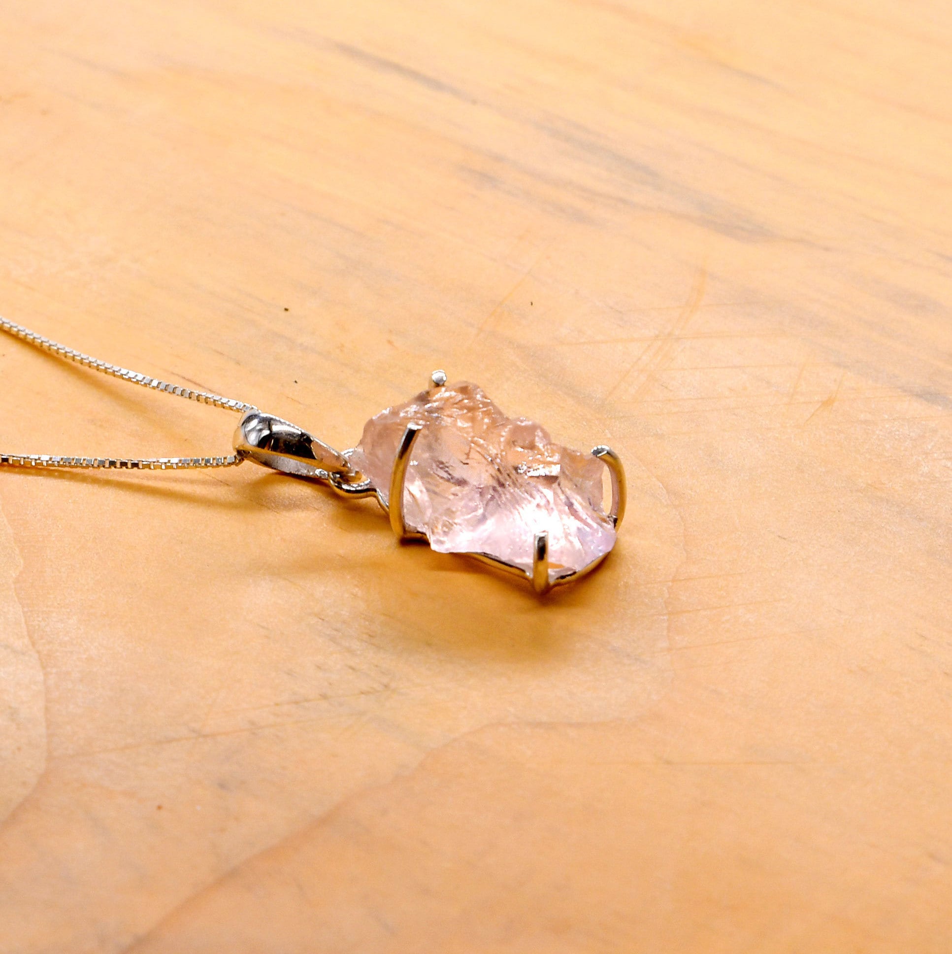 Pierre précieuse de quartz de rose translucide pendentif | Etsy