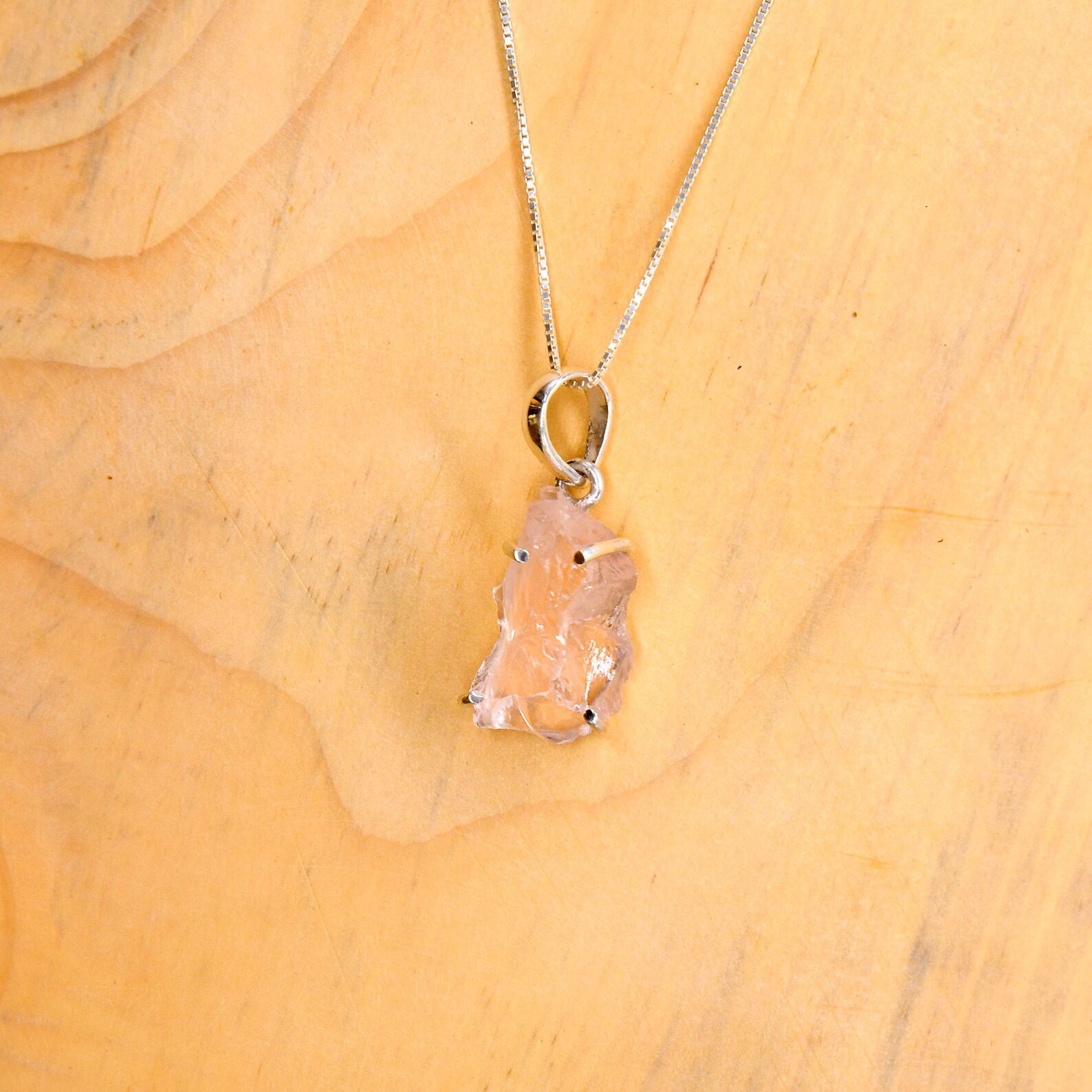 Pierre précieuse de quartz de rose translucide pendentif | Etsy