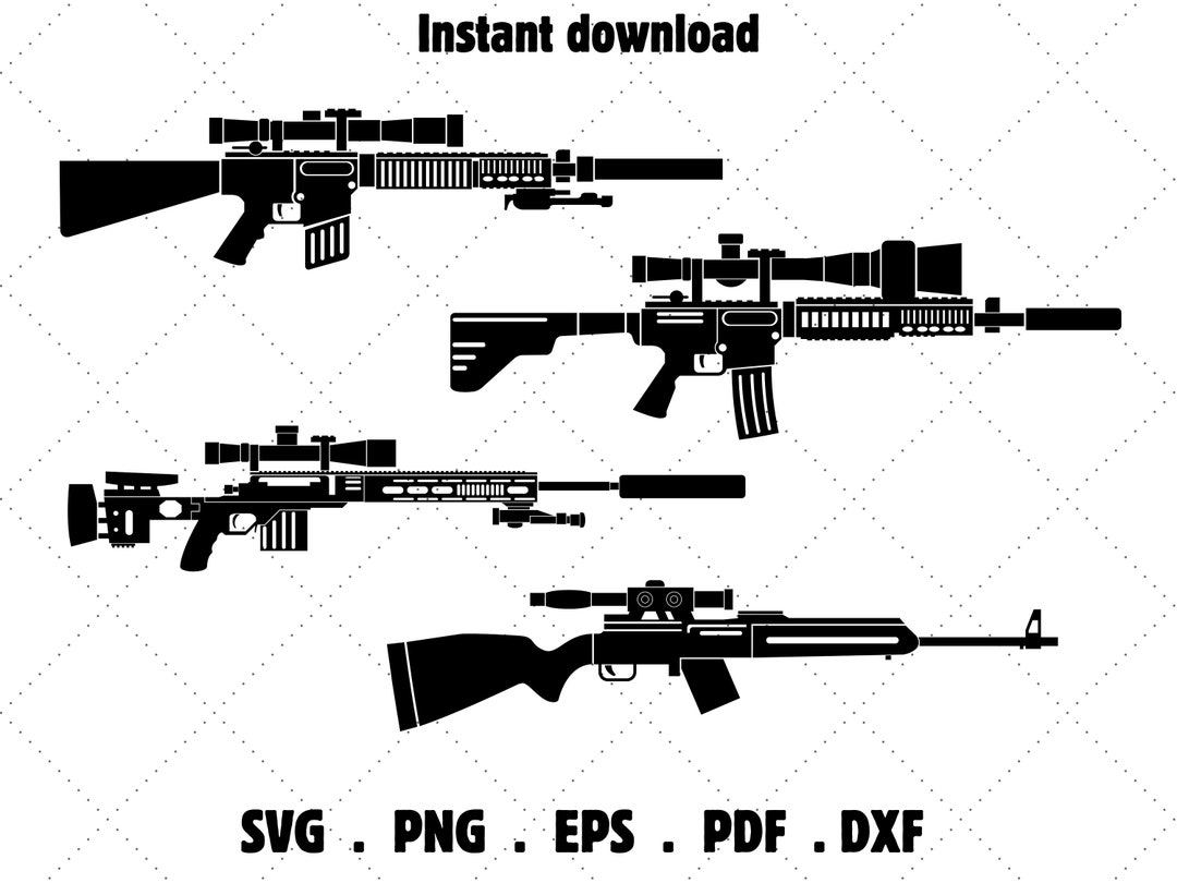 Sniper Rifle SVG, Weapon Bundle Vector File, Rifle Svg, Sniper Gun ...