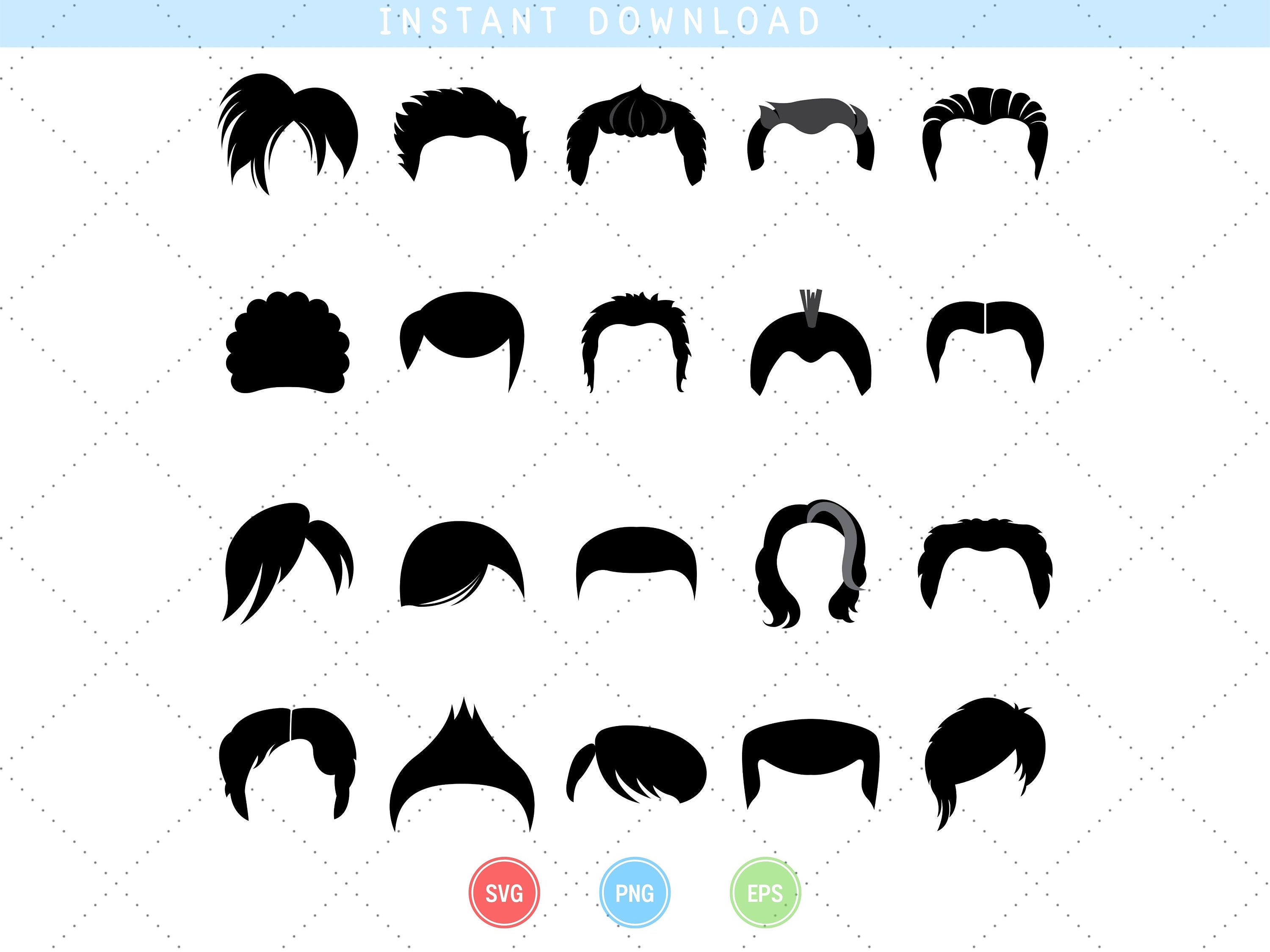 Men Hairstyle SVG Vectorpngsvg Design for Cricut or - Etsy