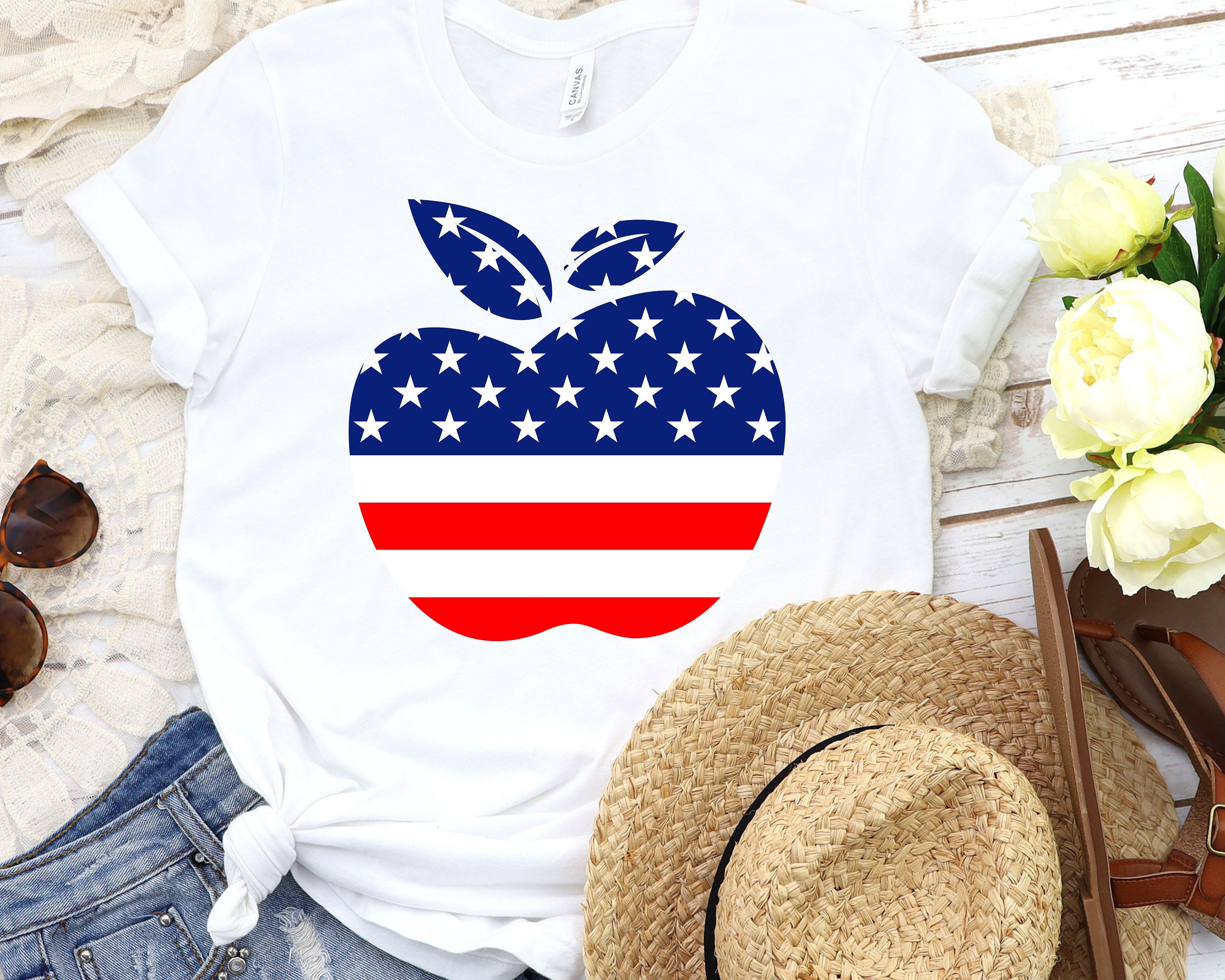 Apple SVG, Apple With American Flag, American Flag Svg,apple Png, Apple ...