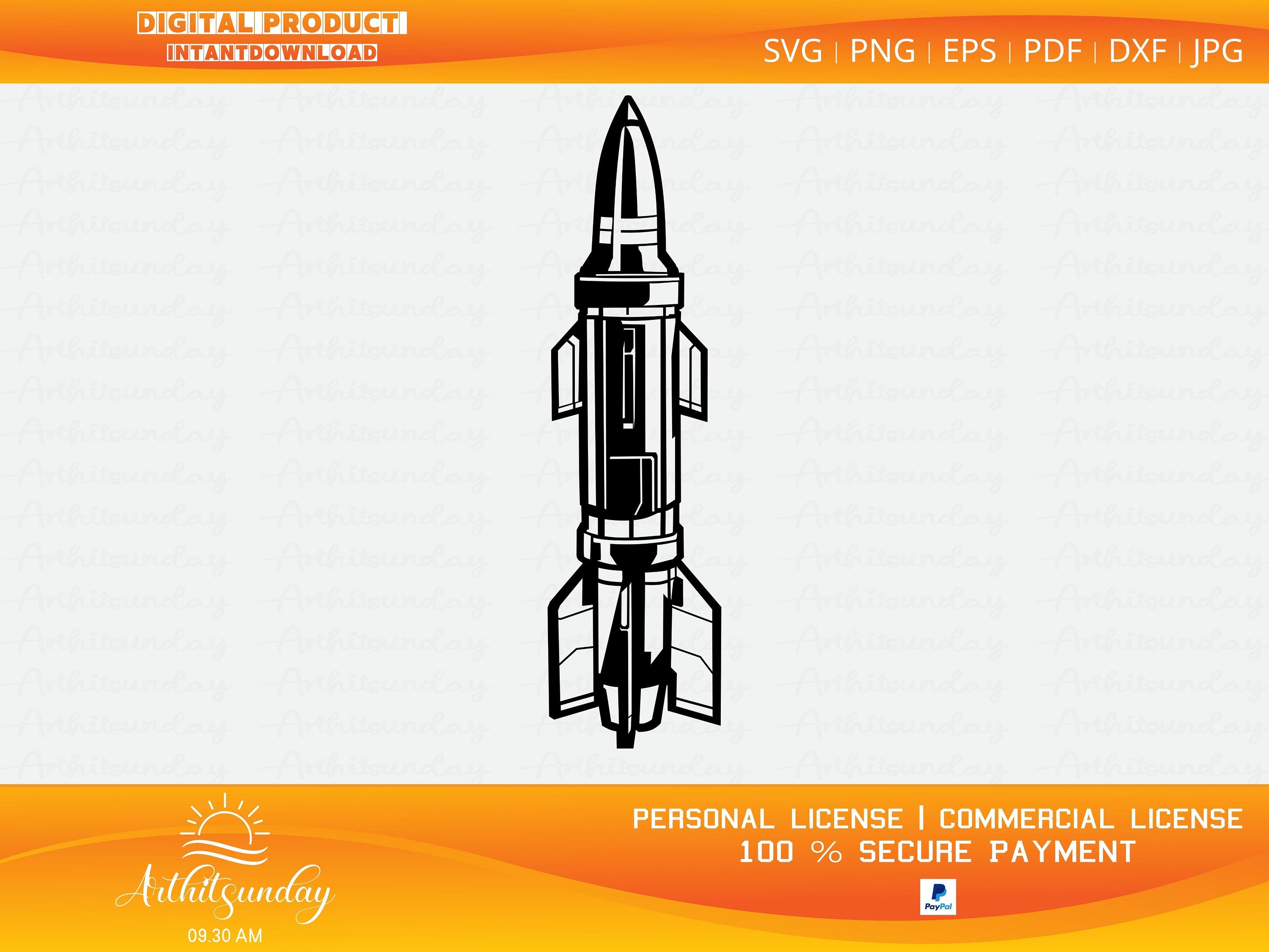 Rocket Svg Missile Svg Spaceship Svg Cut File Instant Download Design ...