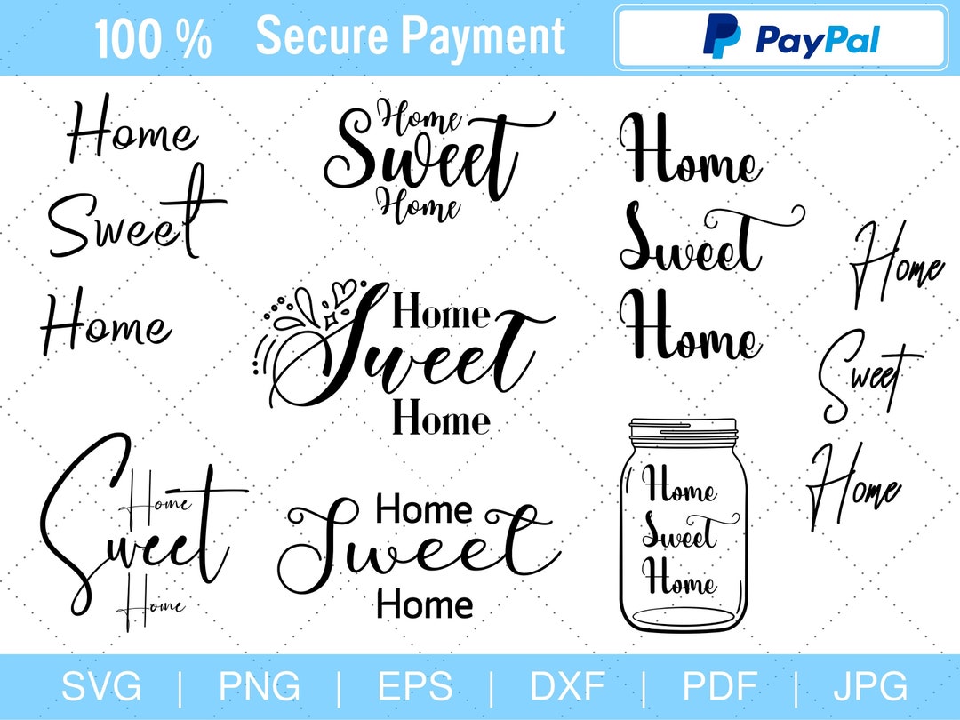 Home Sweet Home SVG Bundle Home Words PNG Hand Lettered - Etsy