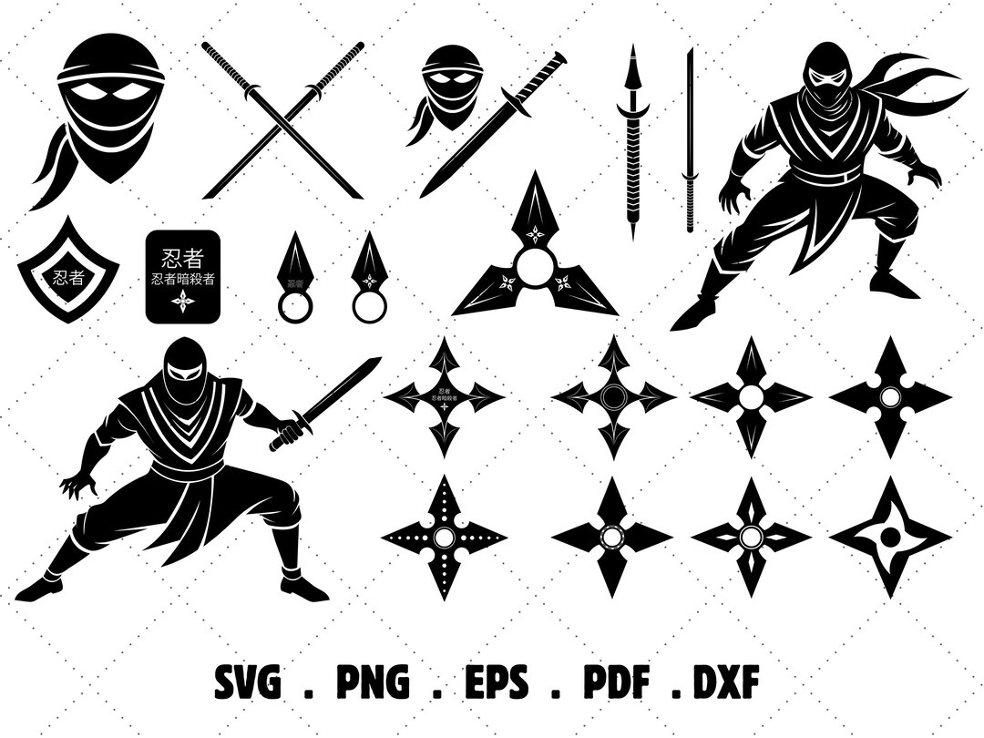 Ninja SVG Bundle, Ninja Warrior, Ninja Cricut, Ninja Silhouette, Ninja ...