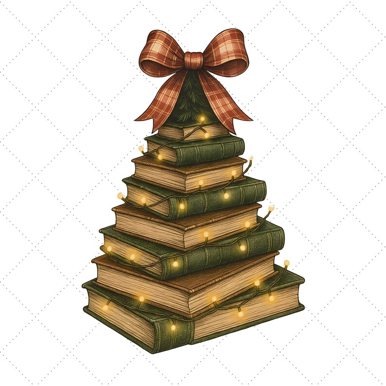 Christmas Vintage Book Stack PNG | Christmas Tree Clipart | Digital ...