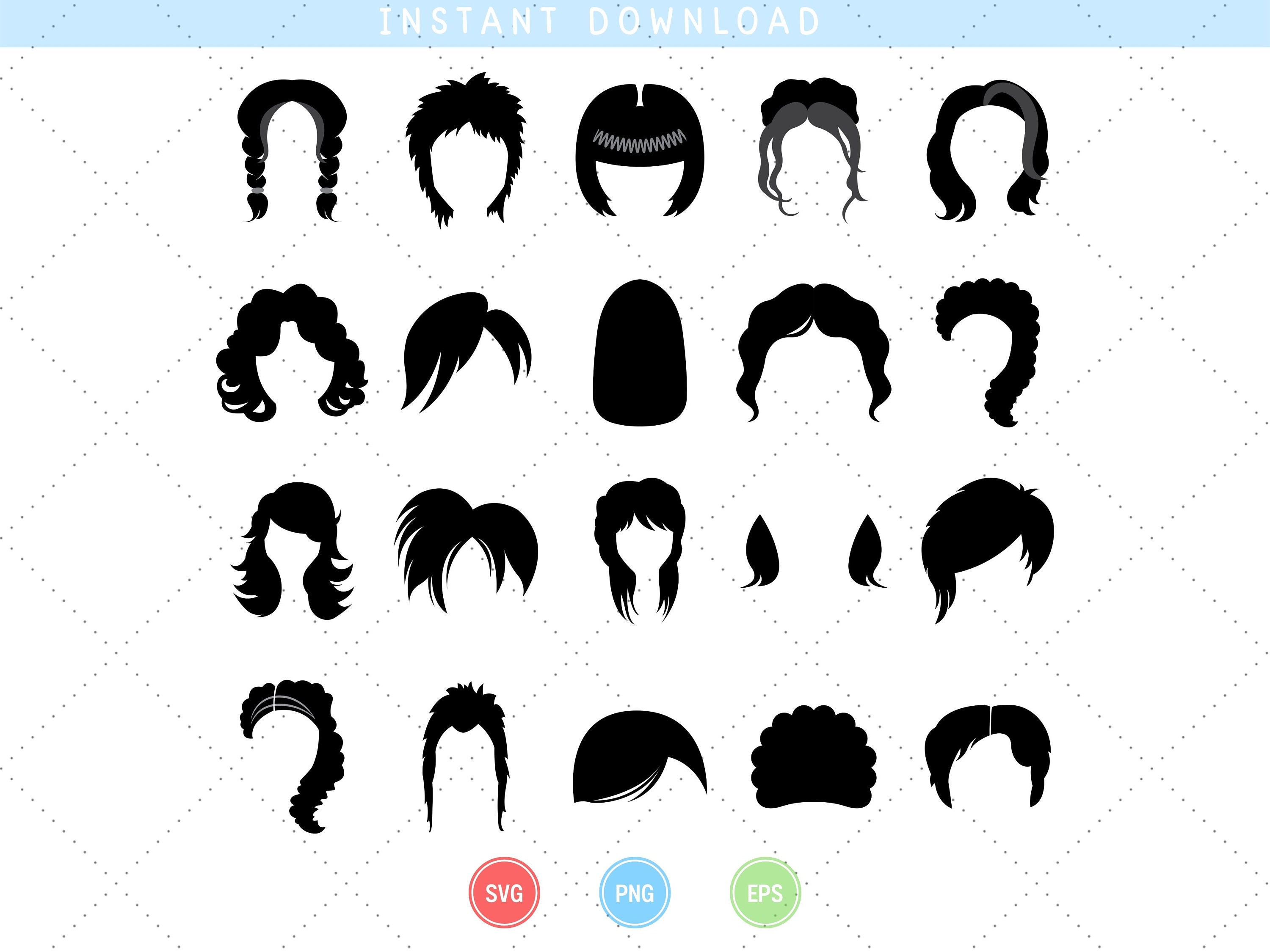 Woman Hairstyle SVG , Women Wig Svg , Vector,png,svg Design for Cricut ...