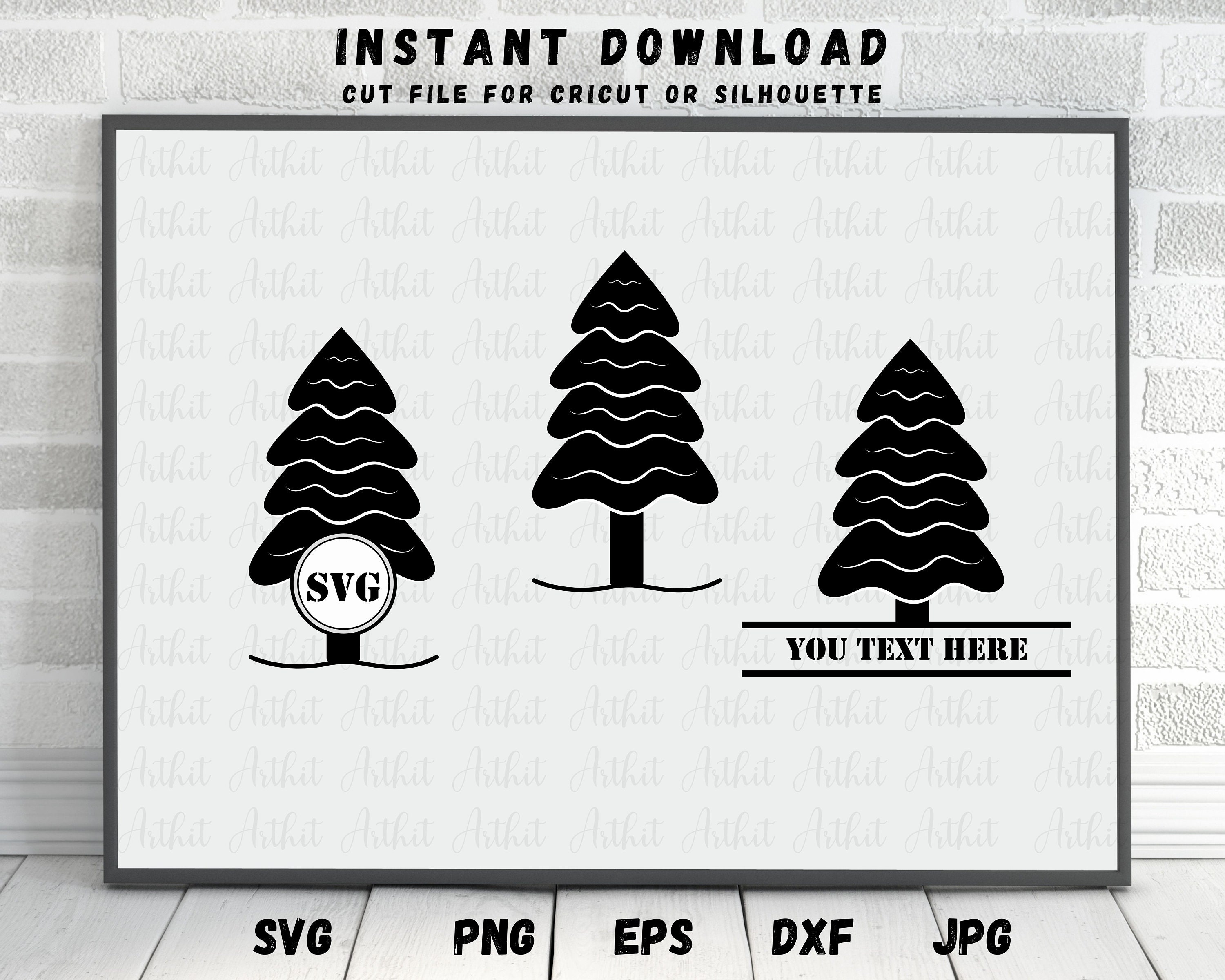 Pine Tree Monogram SVG | Pine Svg | Tree Svg | Christmas Tree Svg ...