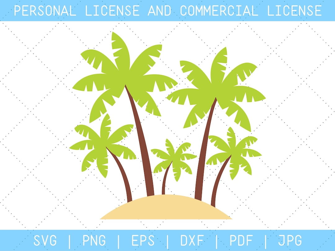 Palm Tree Island Svgcoconut Tree Island Svgbeach - Etsy