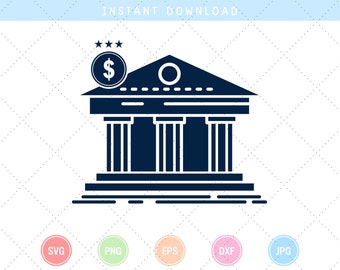 Bank Building Svg - Etsy