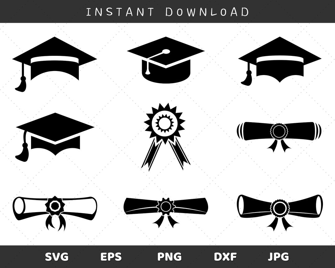 Graduation Icon Set , Congrats Grad Svg , Graduation Hat Svg ...