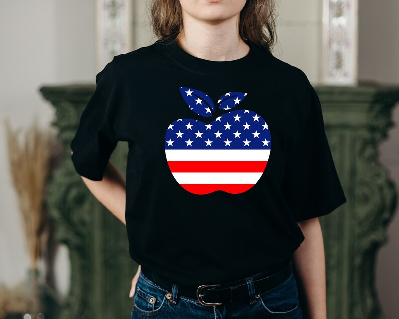 Apple SVG Apple With American Flag American Flag Svgapple - Etsy