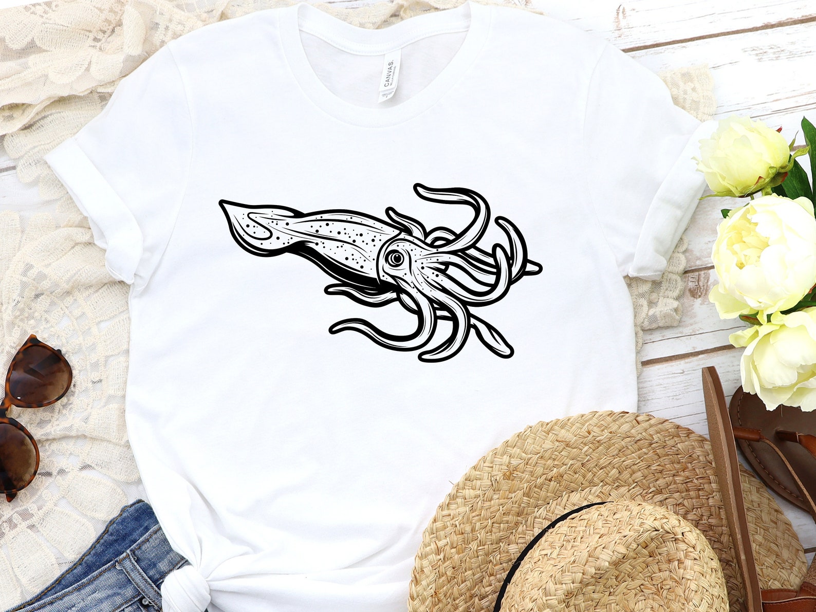 Squid Svg,sea Squid Svg,fisherman Svg,sea Animals Svg, Fishing Svg ...