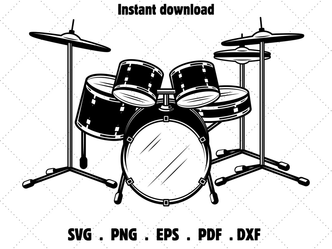 Buy Drum SVG File, Drum DXF, Drum Set Svg, Drum Png, Music Drums Rock ...