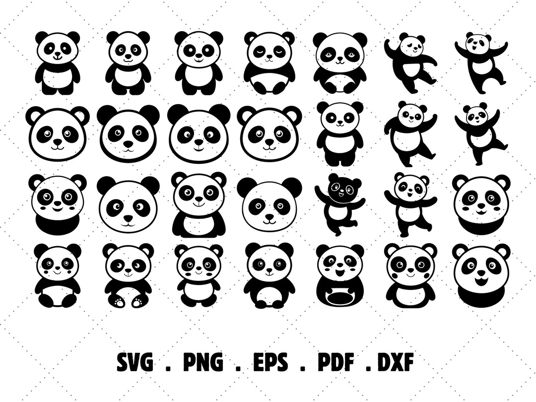 Panda Svg, Panda Icon, Bear Svg, Zoo Svg, Panda Cut File Sublimation ...