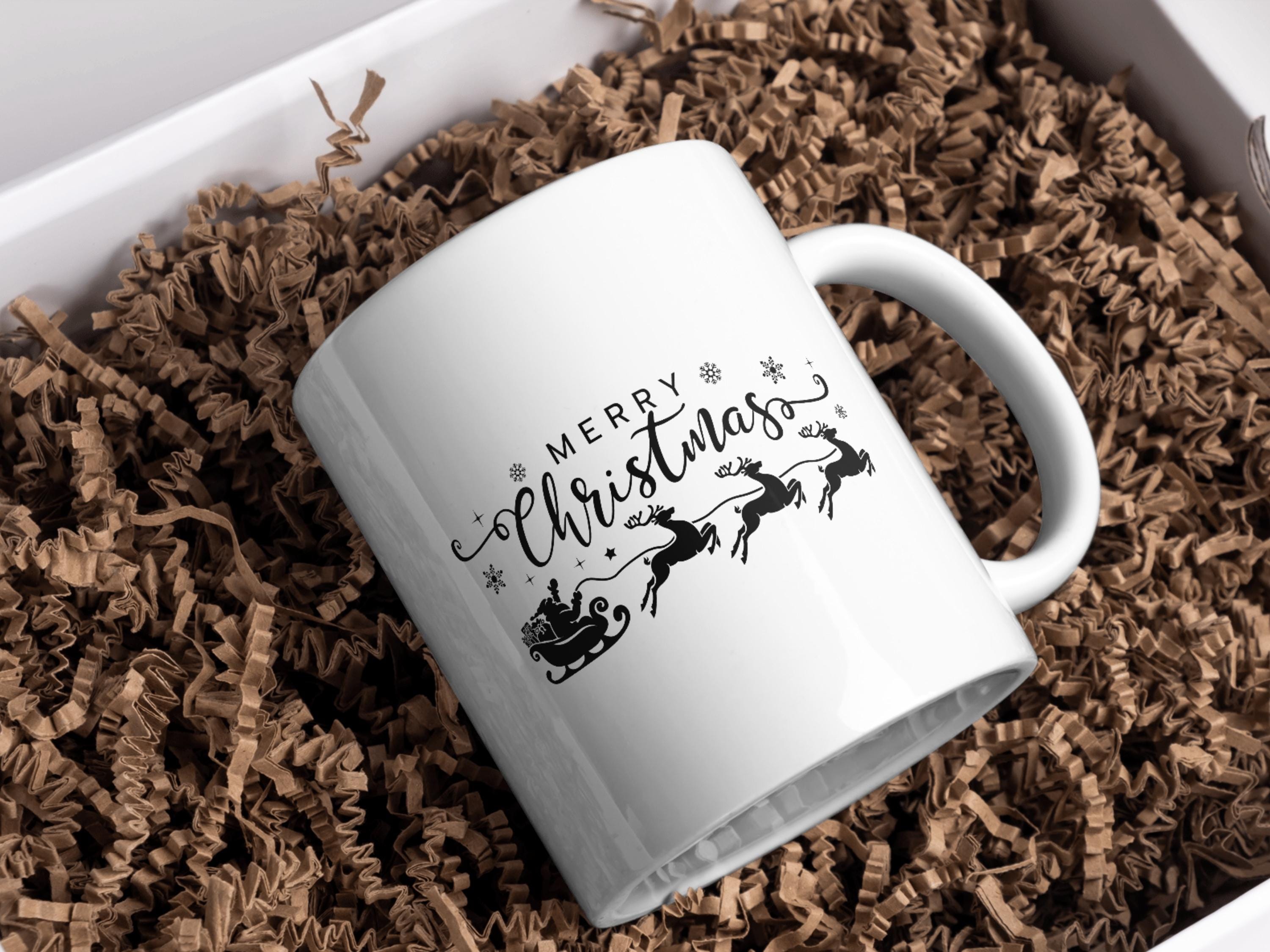 Merry Christmas Svg, Santa Claus Flying in Sleigh With Reindeer ...