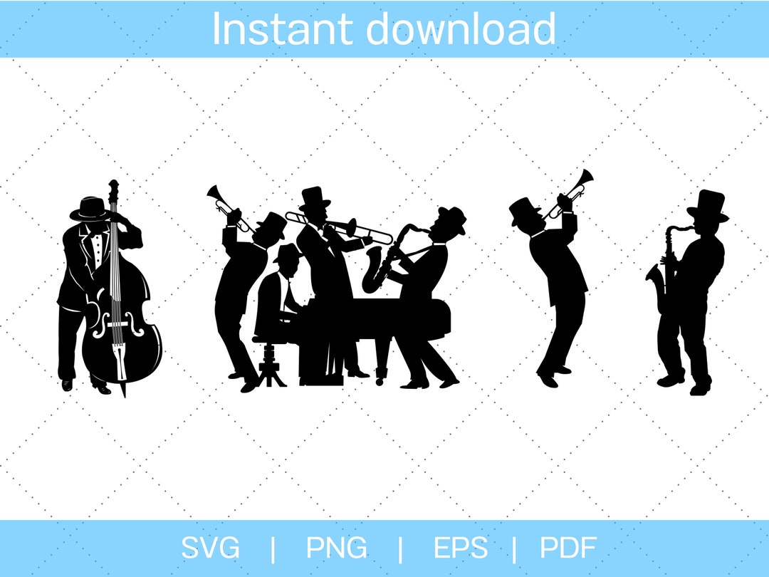 Jazz Musician Svg | Jazz Band Svg | Saxophone Svg | Orchestra Svg ...