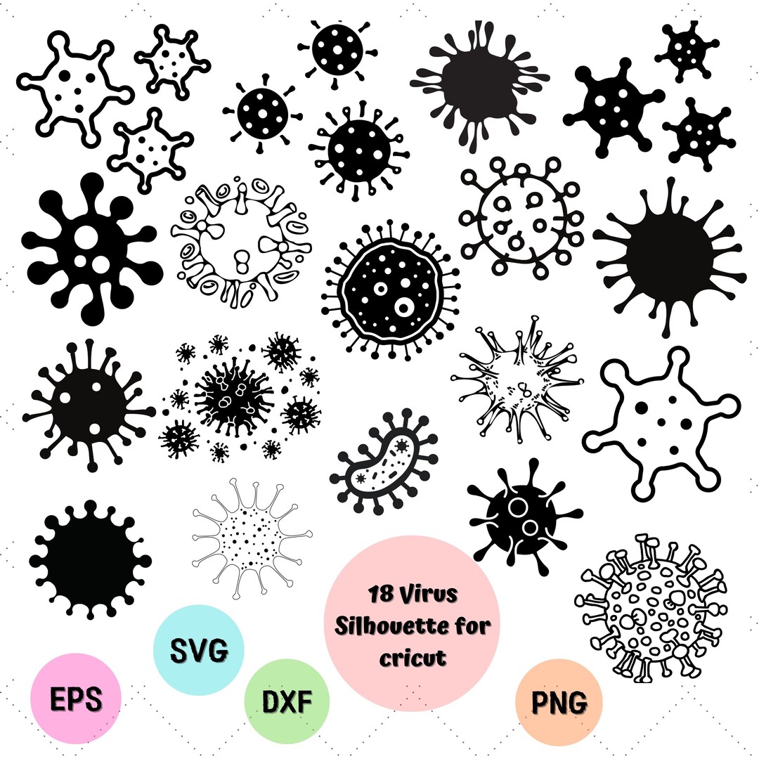 Virus Svg Covid19 Svg Crona Virus Svg Silhouette Virus Cut - Etsy Hong Kong
