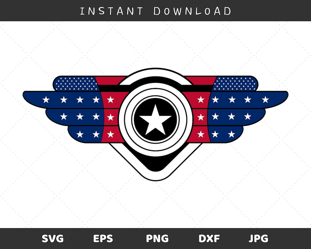 Fighter Pilot Logo SVG: Patriotic Wings Design (digital Files) - Etsy