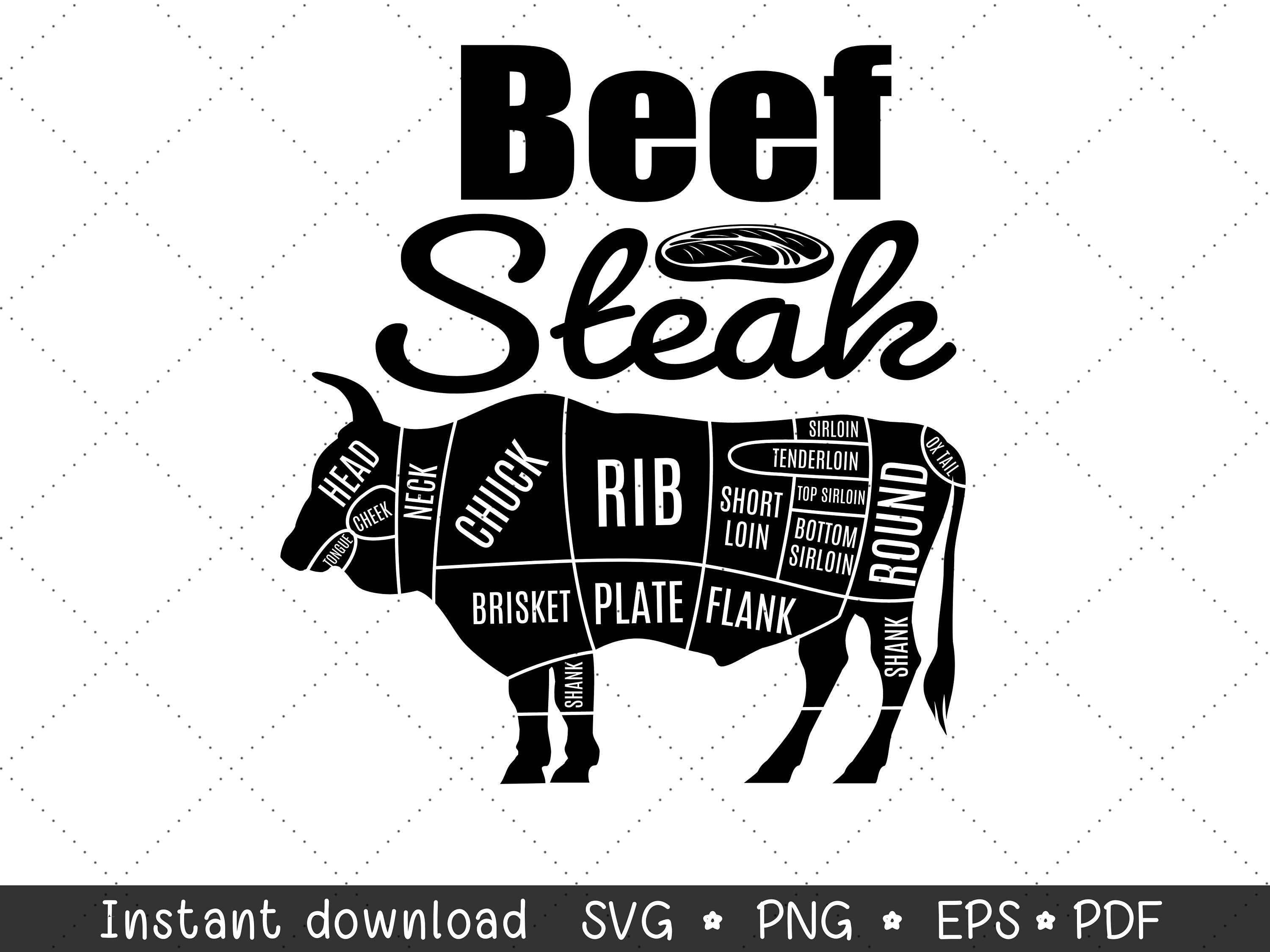 Beef Part Svg, Steak Svg, Beef Steak Svg, Meat Svg, Food Svg, Cooking ...