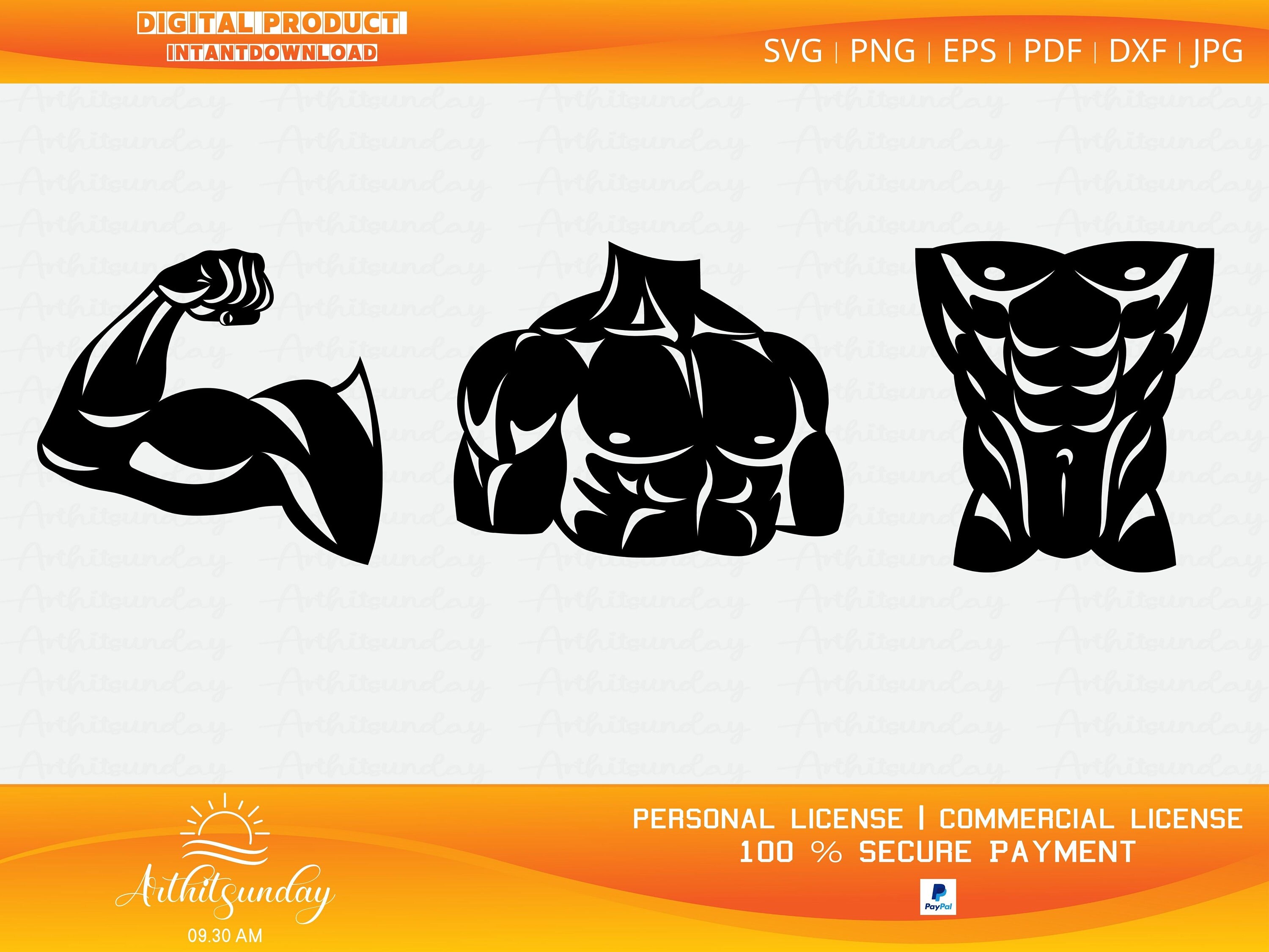 Culturista músculo svg / fitness svg / gimnasio svg / diseño para ...